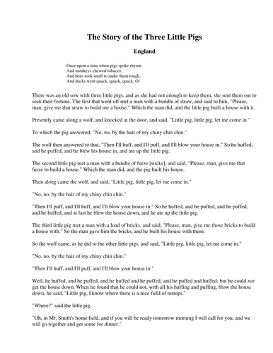 The Three Little Pigs- Various Cultural Versions | Teaching Resources