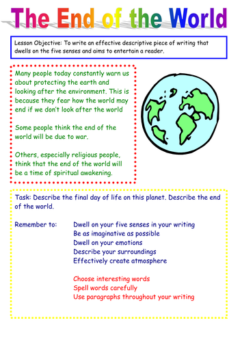 Creative writing - The End of the World | Teaching Resources