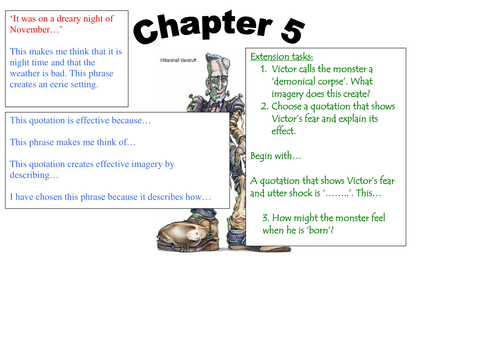 Chapter 5 analysis of imagery in Frankenstein | Teaching Resources