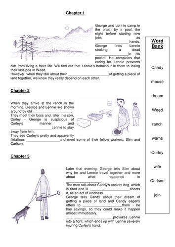 Summaries of Chapters 1-3 - Of Mice and Men | Teaching Resources