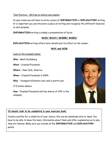 Writing to inform and explain | Teaching Resources