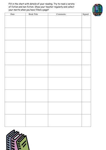 Record of Reading | Teaching Resources