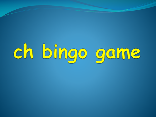 Bingo Game -"CH" Sound | Teaching Resources