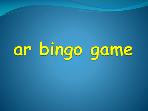 AR bingo wrap up game | Teaching Resources