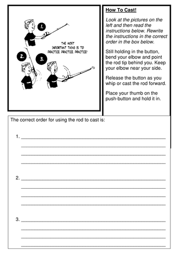 CREATIVE WRITING FISHING Ordering paragraphs | Teaching Resources