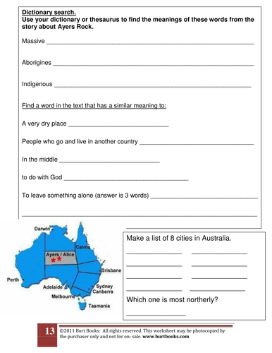 Dictionary work | Teaching Resources