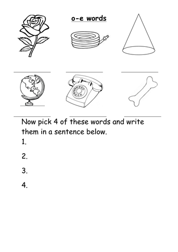 Magic e 'o-e' words worksheet | Teaching Resources