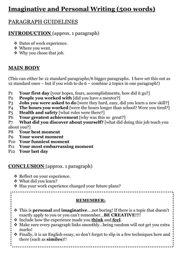 Writing Framework | Teaching Resources