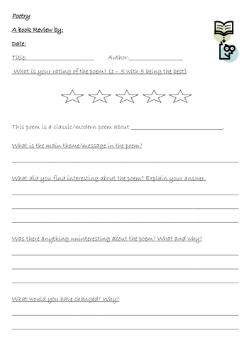 Poem review | Teaching Resources