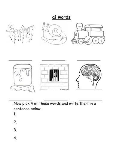 ai words worksheet | Teaching Resources