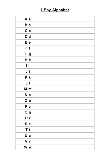 I spy alphabet grid | Teaching Resources