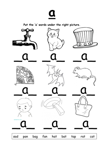 CVC words with the vowel 'a' in the middle | Teaching Resources