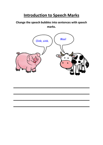 Speech Marks Introduction and Activity by Alenamai - UK Teaching ...