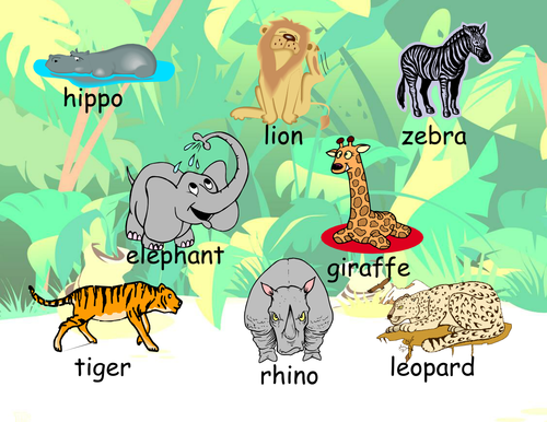 Jungle animal word mat by groov_e_chik - Teaching Resources - TES