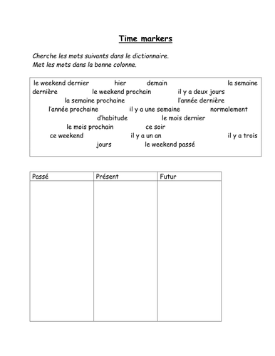 Time markers | Teaching Resources