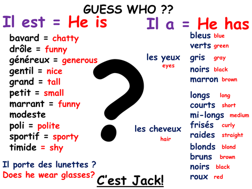 Guess who slide | Teaching Resources