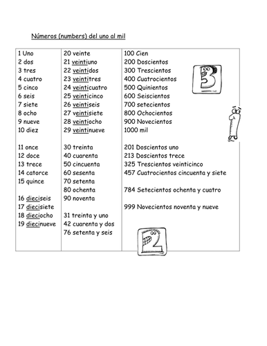 List of Numbers 1-1000 by chriskelly81 - Teaching Resources - TES