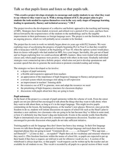 Spontaneous use of Target Language in MFL | Teaching Resources