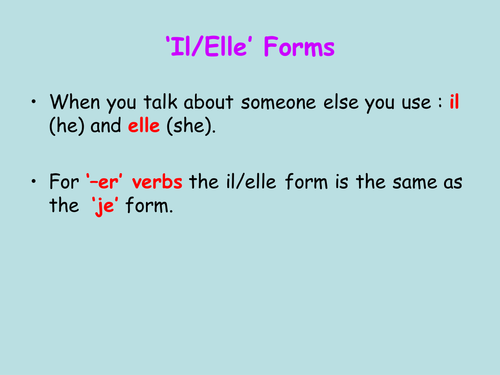 personal details using il / elle. | Teaching Resources