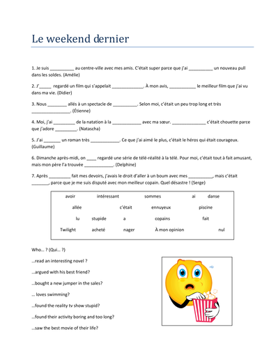 Le weekend dernier | Teaching Resources