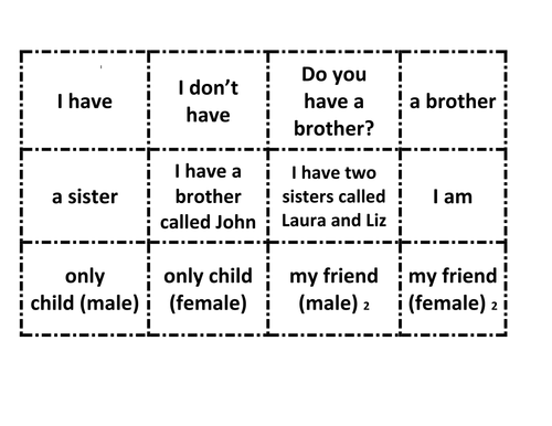 Cards ENGLISH - FRENCH on family and pets | Teaching Resources
