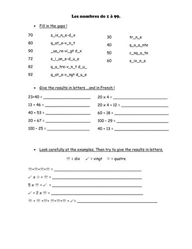 Les nombres de 1 a 100 by leddyzep - UK Teaching Resources - TES