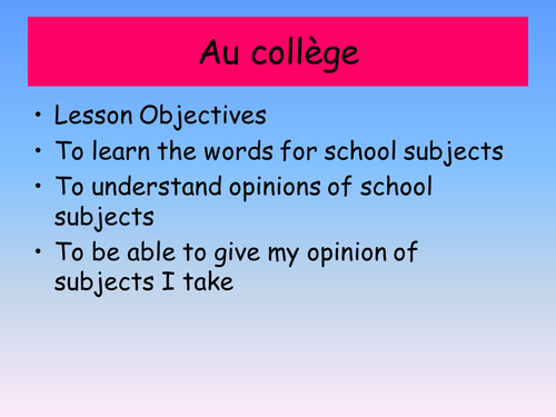 School subjects and opinions | Teaching Resources School subjects and opinions | Teaching Resources