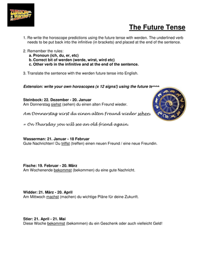 Future tense practice using horoscopes | Teaching Resources