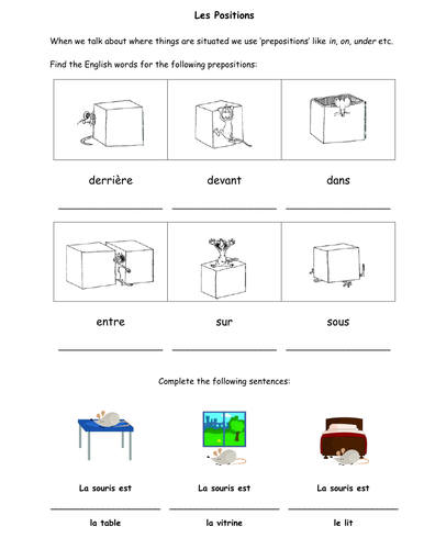 Prepositions - Handout | Teaching Resources