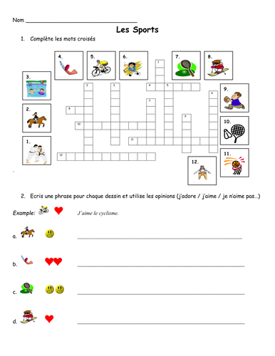 Les Sports + opinions | Teaching Resources