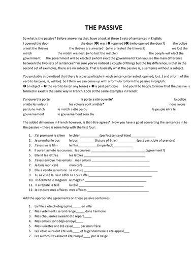 The passive in French | Teaching Resources
