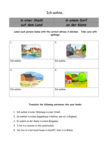 Wo Wohnst Du? - handout | Teaching Resources