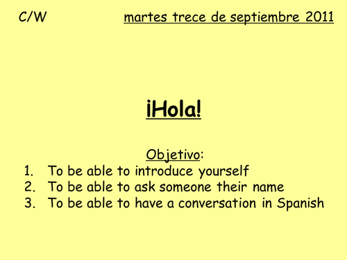 Hola - First Spanish lesson | Teaching Resources