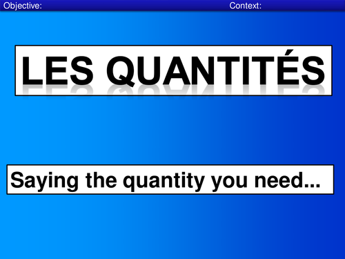Les Quantités | Teaching Resources
