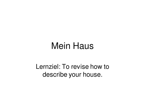 Mein Haus | Teaching Resources