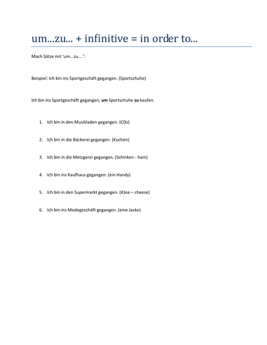 um...zu | Teaching Resources