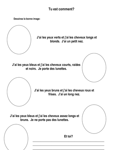 Tu est comment? | Teaching Resources