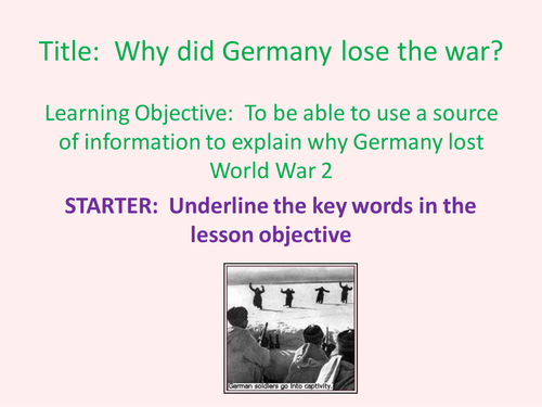 Germany History – Why Defeated? | Teaching Resources