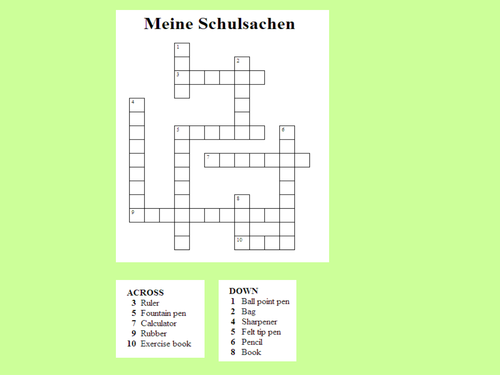 Meine Schulsachen | Teaching Resources