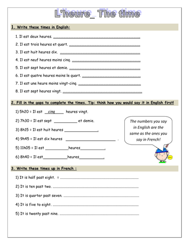 L'heure _ The time | Teaching Resources