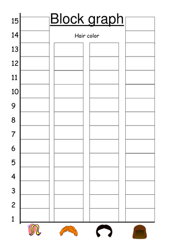 Block graph - hair color | Teaching Resources