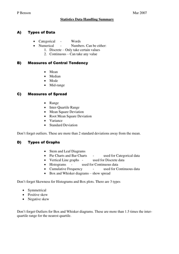 Data Handling | Teaching Resources