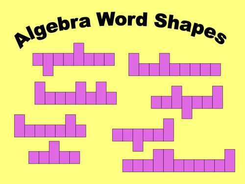 Algebra word shapes | Teaching Resources