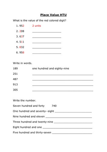 Place Value Worksheets Doc Place Value Interactive Worksheet For Grade