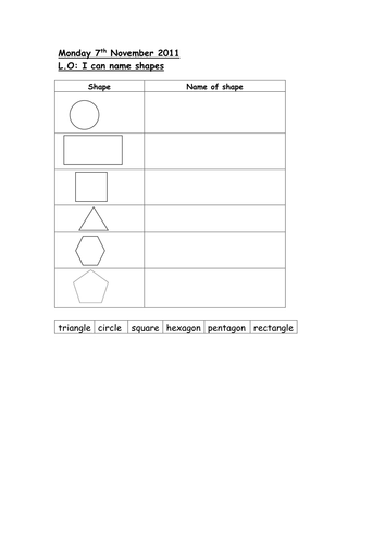 label 2D shapes | Teaching Resources