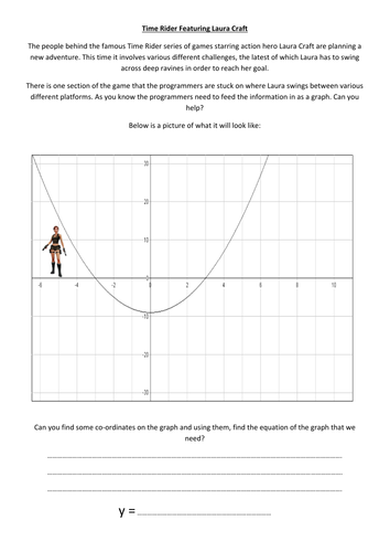 Time Rider with Laura Craft - Quadratic Graphs | Teaching Resources