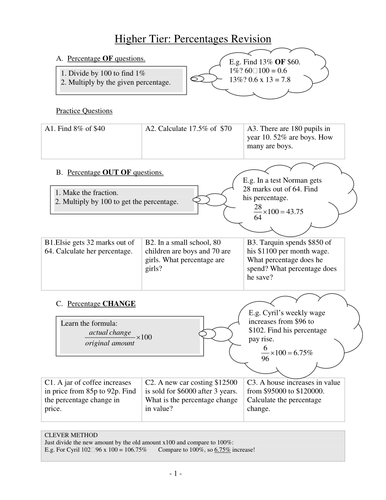 Percentages Review by - UK Teaching Resources - TES