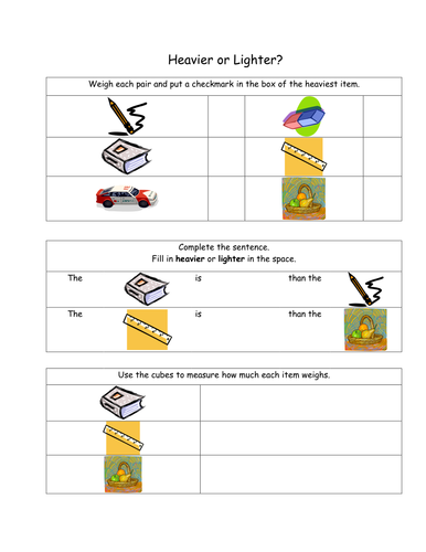 Comparing weight - Heavy and Light by hangphan5 - Teaching Resources - TES
