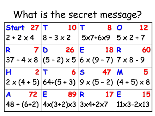 BIDMAS puzzle | Teaching Resources