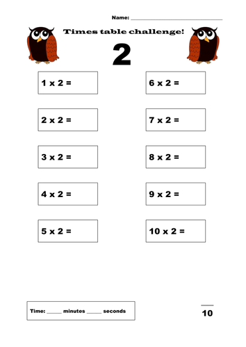 multiplication tables test sheets | Teaching Resources